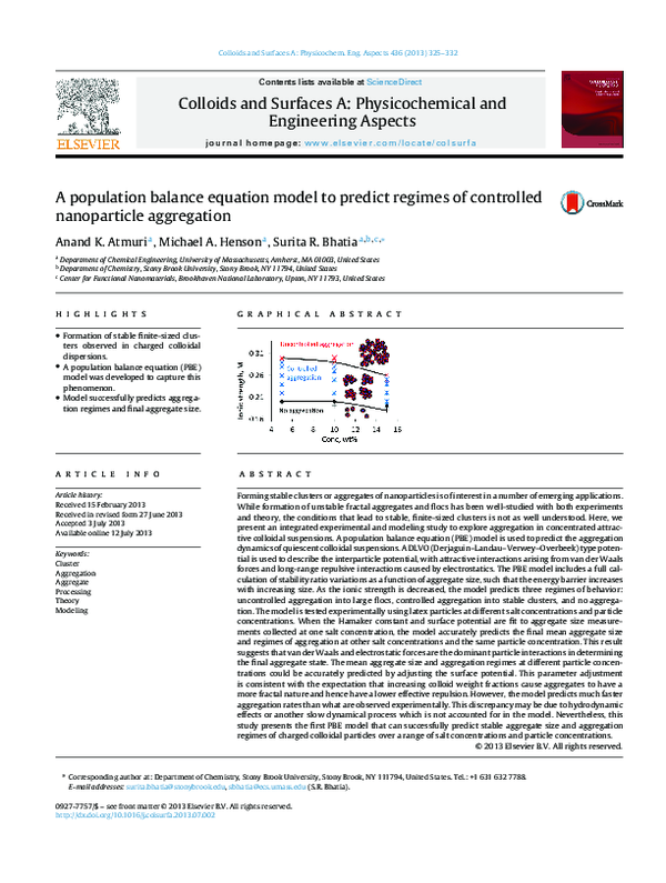 (PDF) A population balance equation model to predict regimes of ...