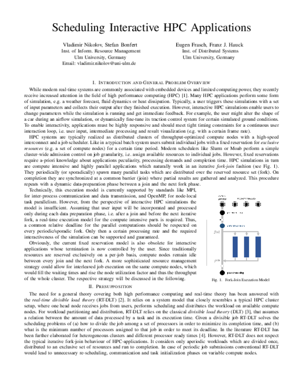 (PDF) Scheduling Interactive HPC Applications