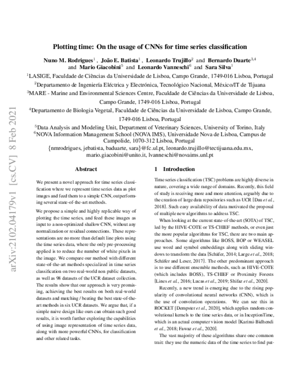Pdf Plotting Time On The Usage Of Cnns For Time Series Classification