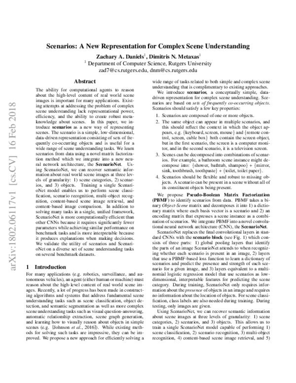 (PDF) Scenarios: A New Representation for Complex Scene Understanding