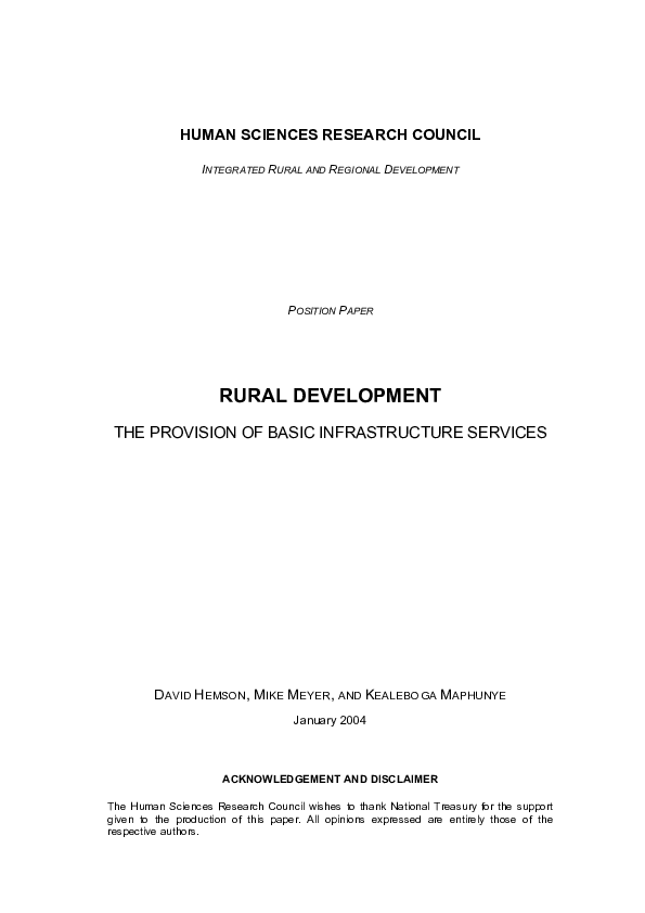 (PDF) Rural Development