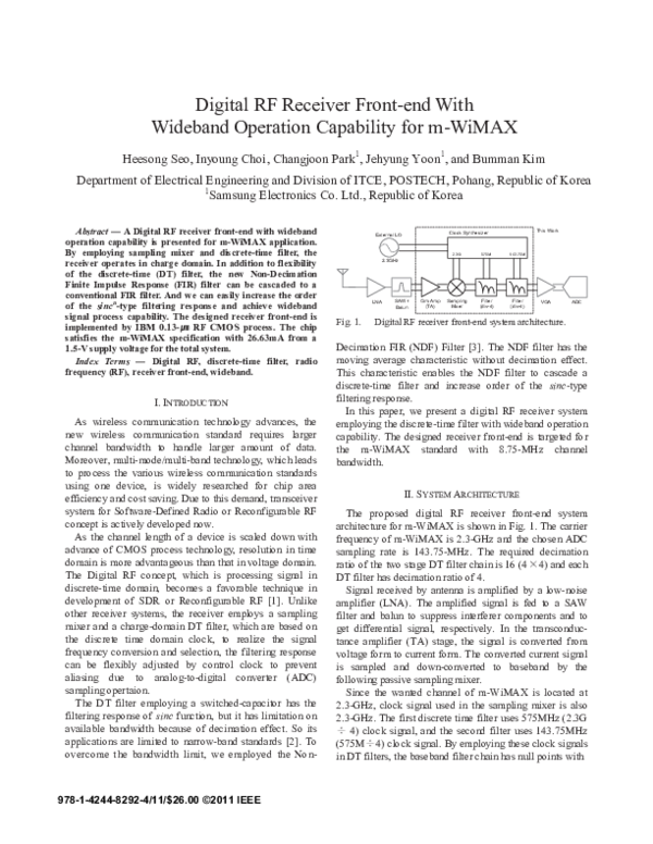 (PDF) Digital RF receiver front-end with wideband operation capability ...