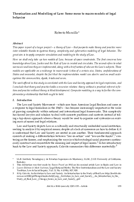 (PDF) Theorization and Modelling of Law