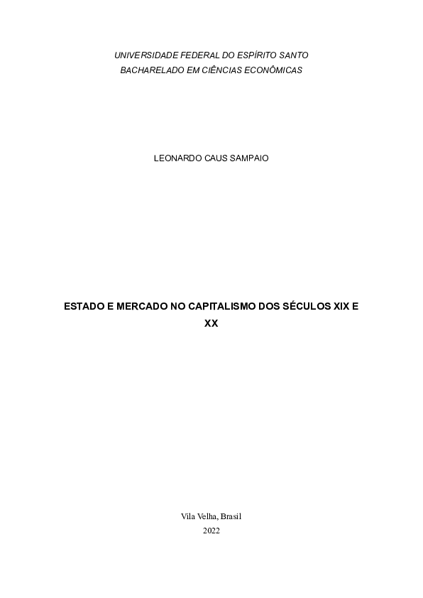 (PDF) Estado e Mercado no Capitalismo dos Séculos XIX e XX