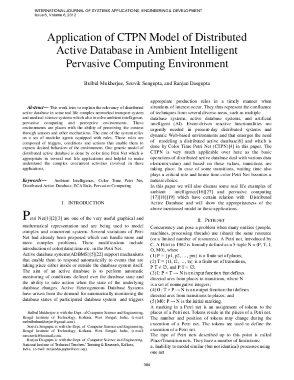 (PDF) Application of CTPN Model of Distributed Active Database in Ambient Intelligent Pervasive ...