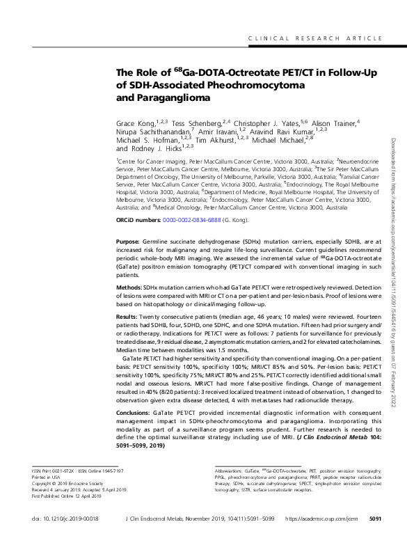 (PDF) The role of 68Ga-DOTA-Octreotate (GaTate) PET/CT in follow-up of ...