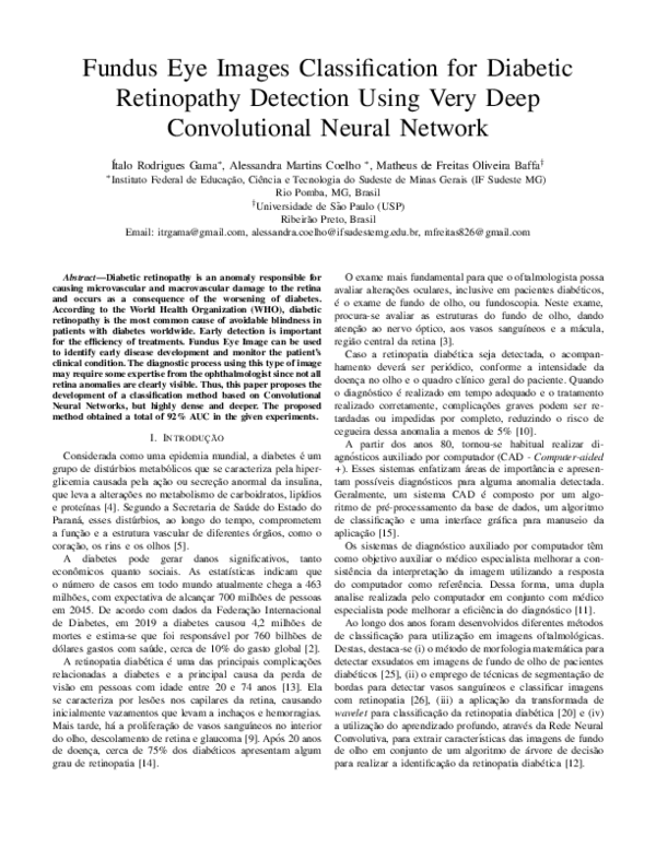 Pdf Fundus Eye Images Classification For Diabetic Retinopathy Detection Using Very Deep 