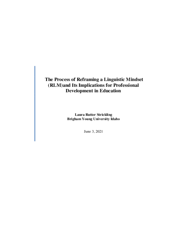 (PDF) The Process of Reframing a Linguistic Mindset (RLM) and Its ...