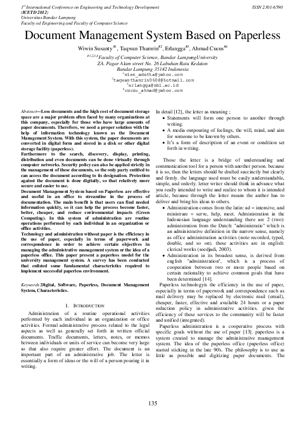 (PDF) Document Management System Based on Paperless