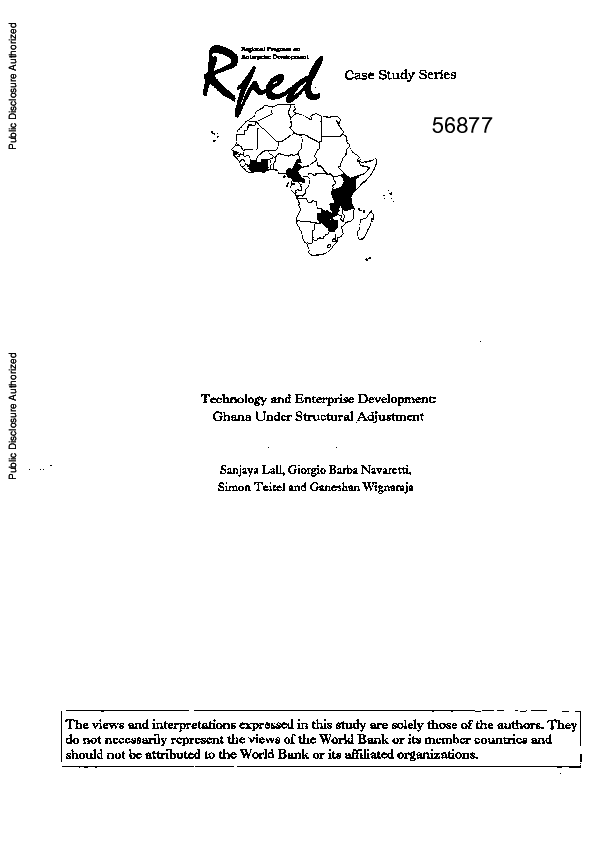 (PDF) Technology and Enterprise Development: Ghana under Structural ...