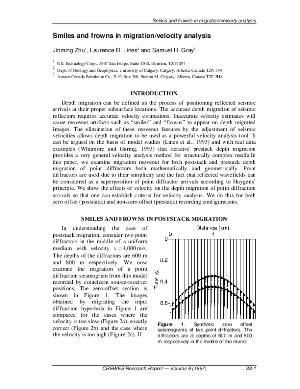 (PDF) Smiles and frowns in migration/velocity analysis