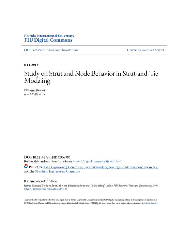 (PDF) Study on Strut and Node Behavior in Strut-and-Tie Modeling