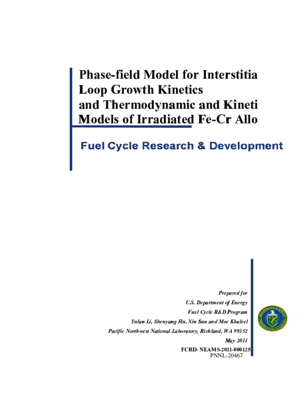 (PDF) Phase-field Model for Interstitial Loop Growth Kinetics and ...