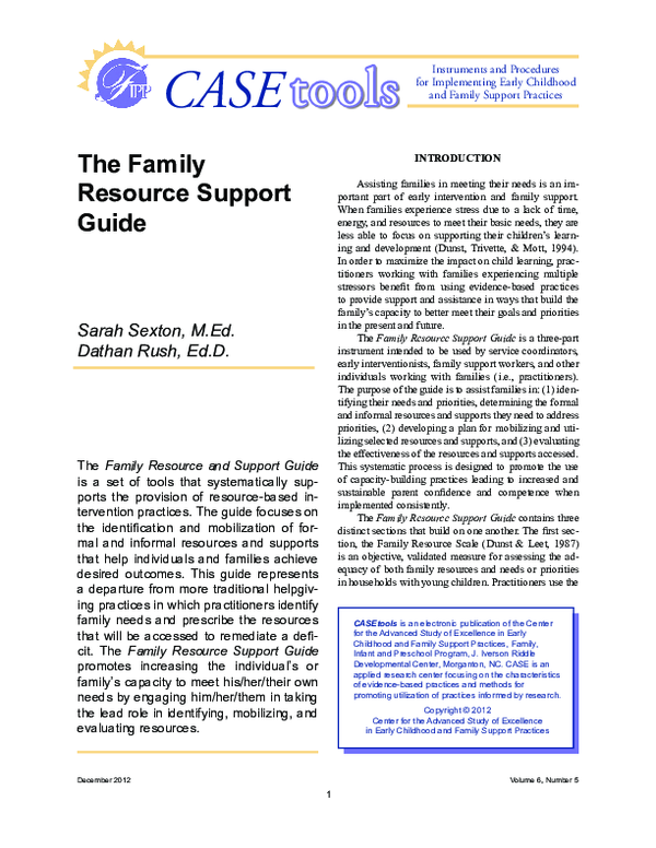 (PDF) The Family Resource Support Guide