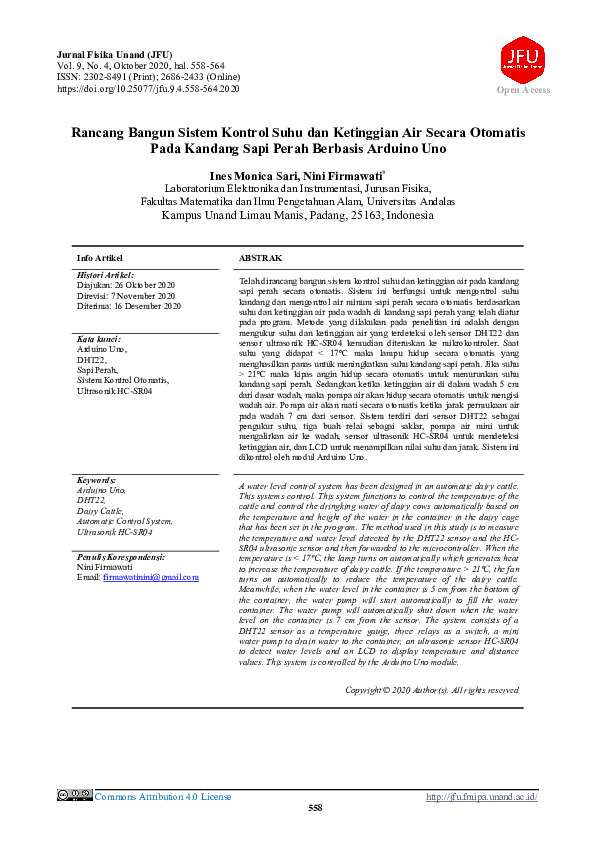 (PDF) Rancang Bangun Sistem Kontrol Suhu dan Ketinggian Air Secara ... (PDF) Rancang Bangun Sistem Kontrol Suhu dan Ketinggian Air Secara ...