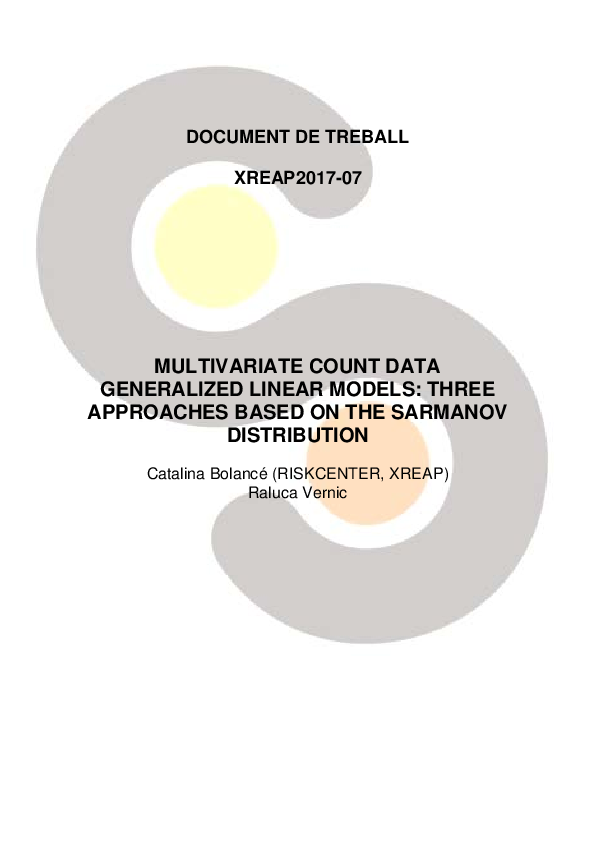 (PDF) Multivariate count data generalized linear models: Three approaches based on the Sarmanov ...