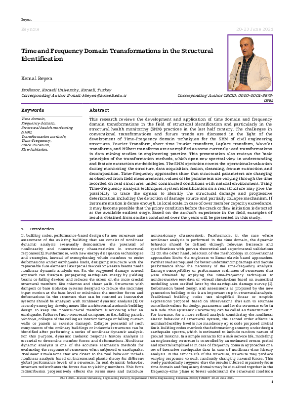 (PDF) Time and Frequency Domain Transformations in the Structural ...
