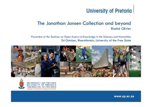 (PDF) The Jonathan Jansen Collection and beyond