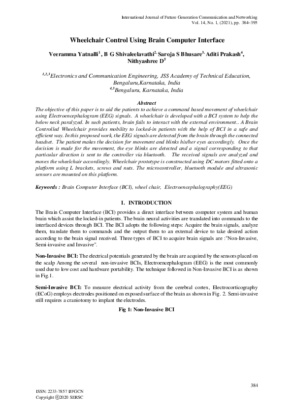 (PDF) Wheelchair Control Using Brain Computer Interface