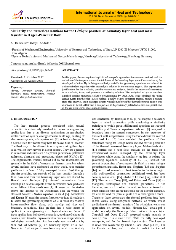 (PDF) Similarity and numerical analysis of the generalized Levèque problem to predict the ...