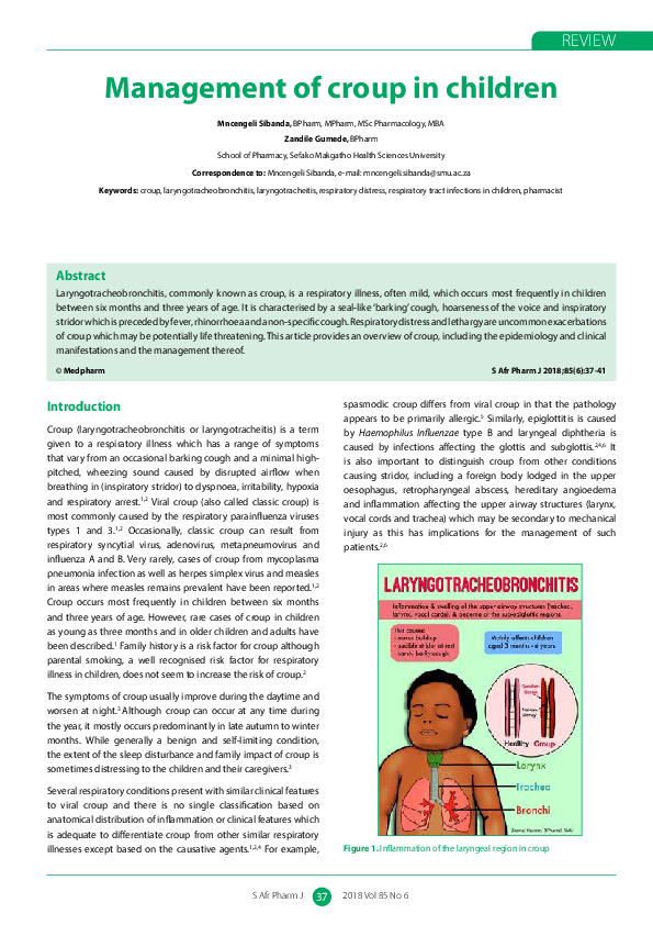(PDF) Management of croup in children
