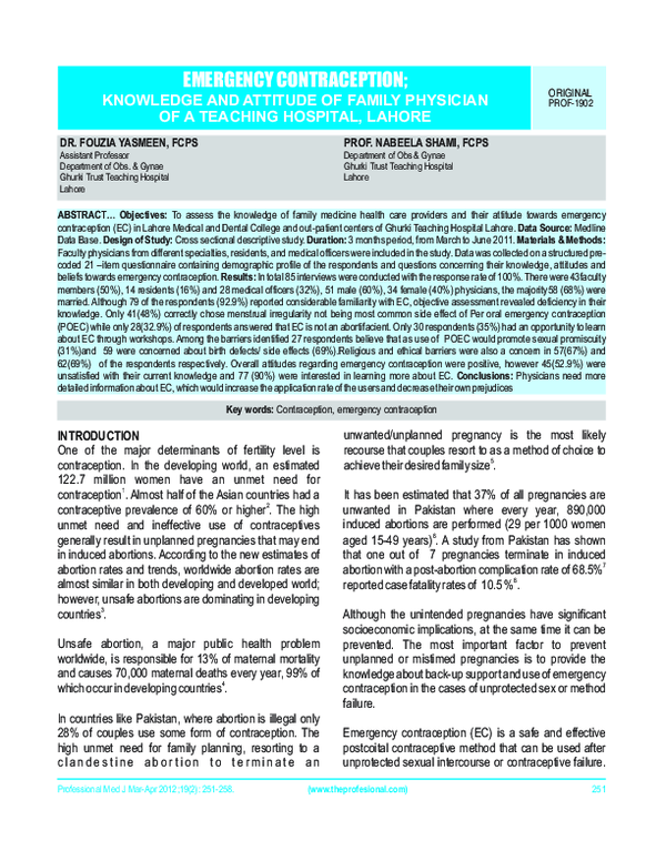 (PDF) Emergency Contraception