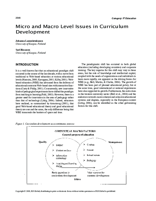 (PDF) Micro and Macro Level Issues in Curriculum Development
