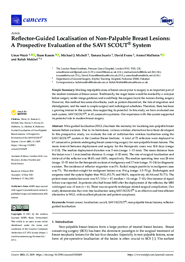 (PDF) Reflector-Guided Localisation of Non-Palpable Breast Lesions: A ...