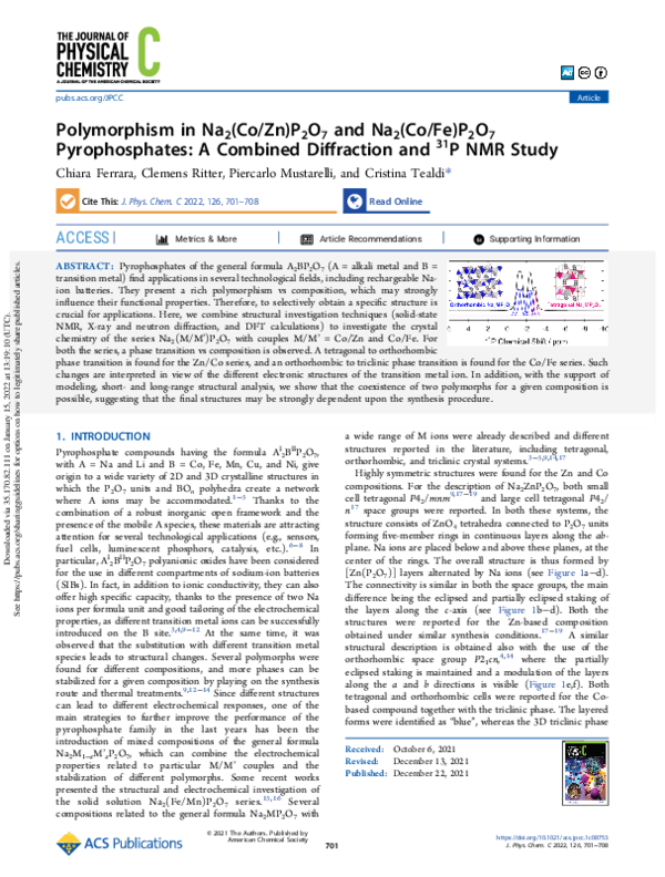 (PDF) Polymorphism in Na2(Co/Zn)P2O7 and Na2(Co/Fe)P2O7 Pyrophosphates ...
