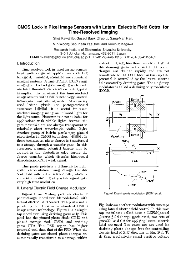 (PDF) CMOS Lock-in Pixel Image Sensors with Lateral Eelectric Field Cotrol for Time-Resolved Imaging