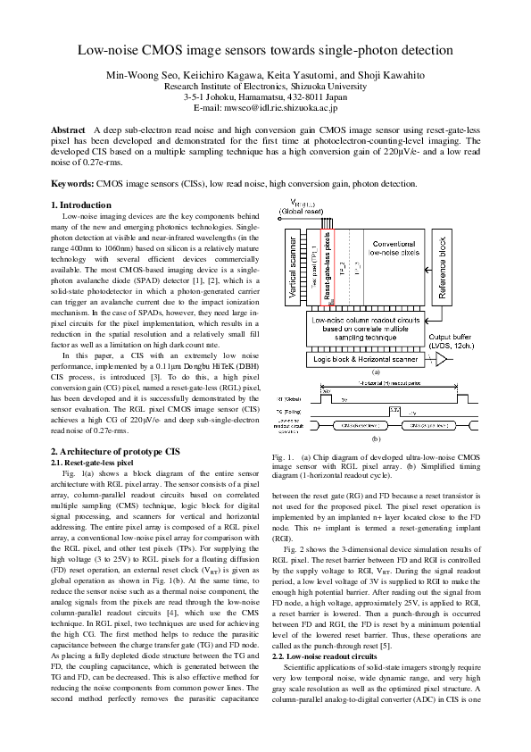 (PDF) Low-noise CMOS image sensors towards single-photon detection