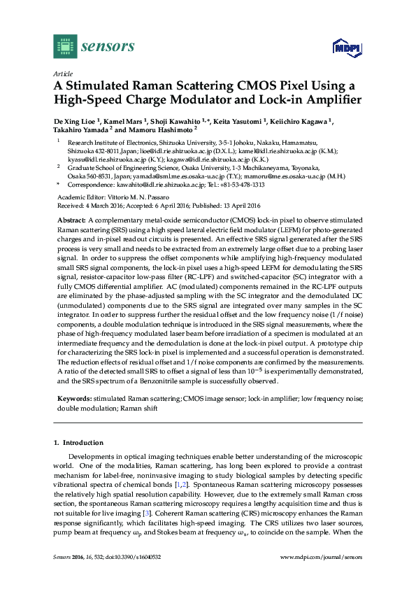 (PDF) A Stimulated Raman Scattering CMOS Pixel Using a High-Speed ...