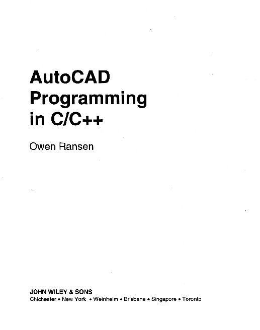 Pdf Autocad Programming In Cc 