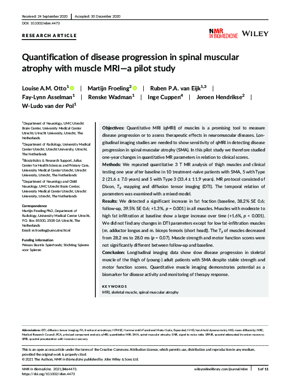 (PDF) Quantification of disease progression in spinal muscular atrophy ...