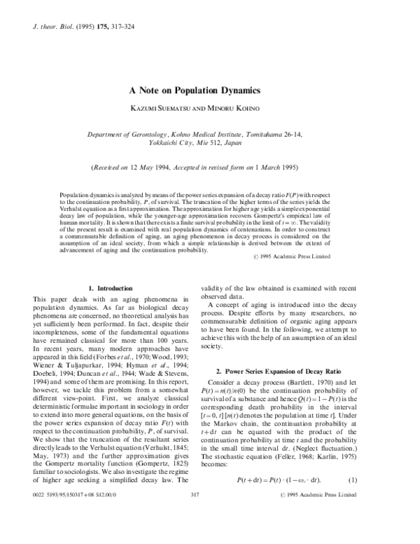 (PDF) A note on population dynamics