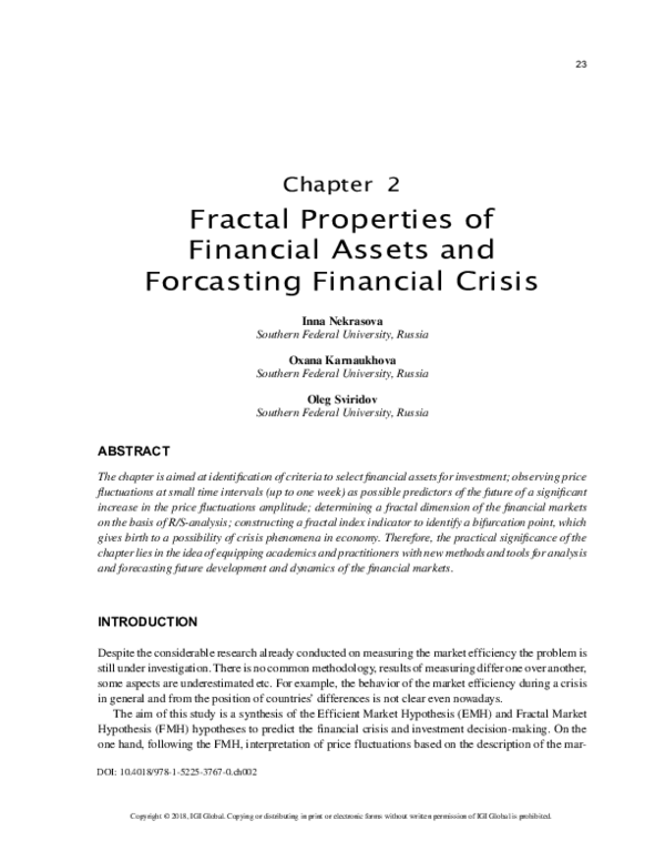 (PDF) Fractal Properties of Financial Assets and Forcasting Financial ...
