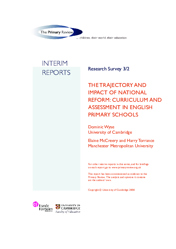 (PDF) The trajectory and impact of national reform: curriculum and ...