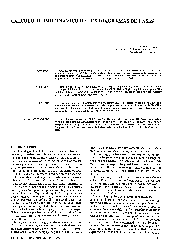 (PDF) Cálculo termodinámico de los diagramas de fases