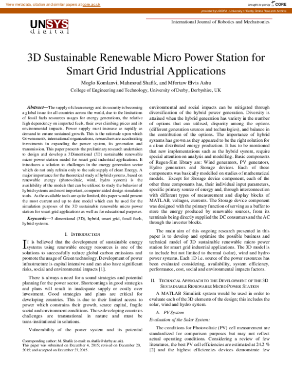 (PDF) D Sustainable Renewable Micro Power Station for Smart Grid ... (PDF) D Sustainable Renewable Micro Power Station for Smart Grid ...