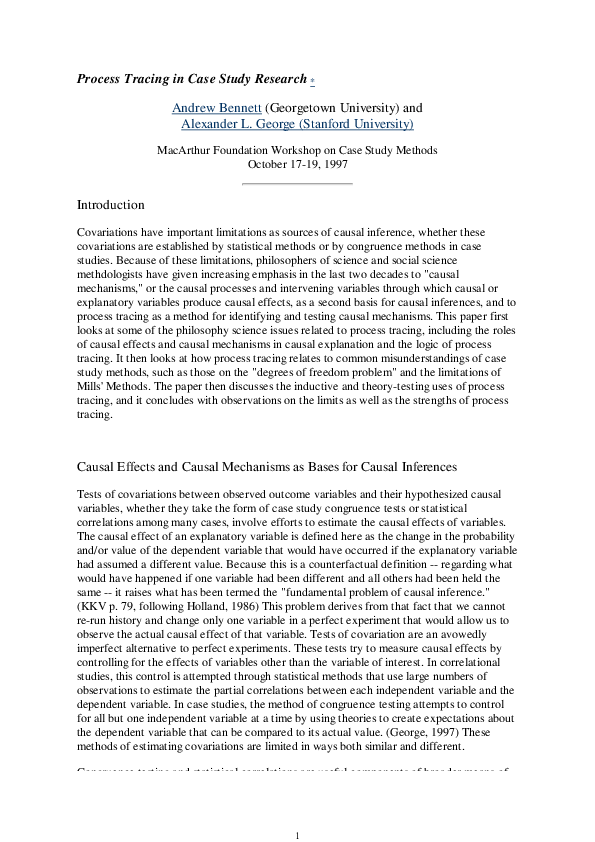 (PDF) Process Tracing