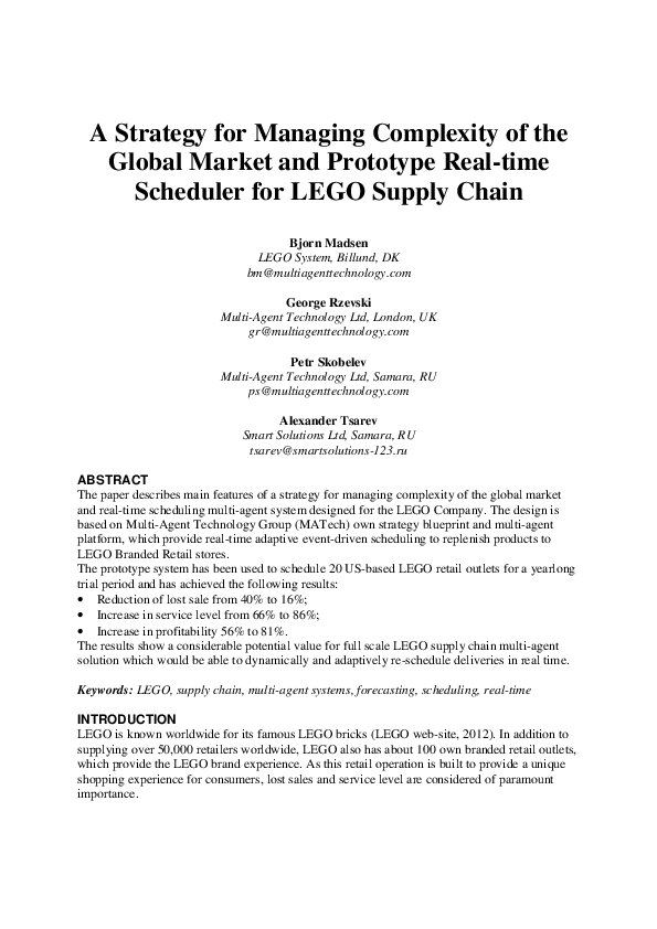 (PDF) A Strategy for Managing Complexity of the Global Market and ...
