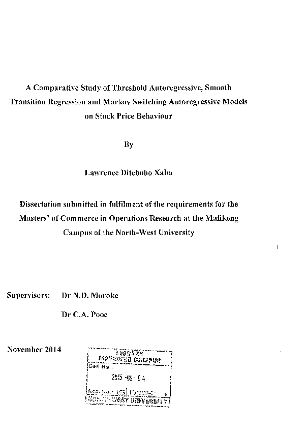 (PDF) A comparative study of threshold autoregressive, smooth ...