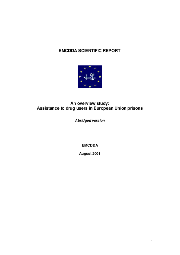 (PDF) EMCDDA SCIENTIFIC REPORT An overview study: Assistance to drug ...