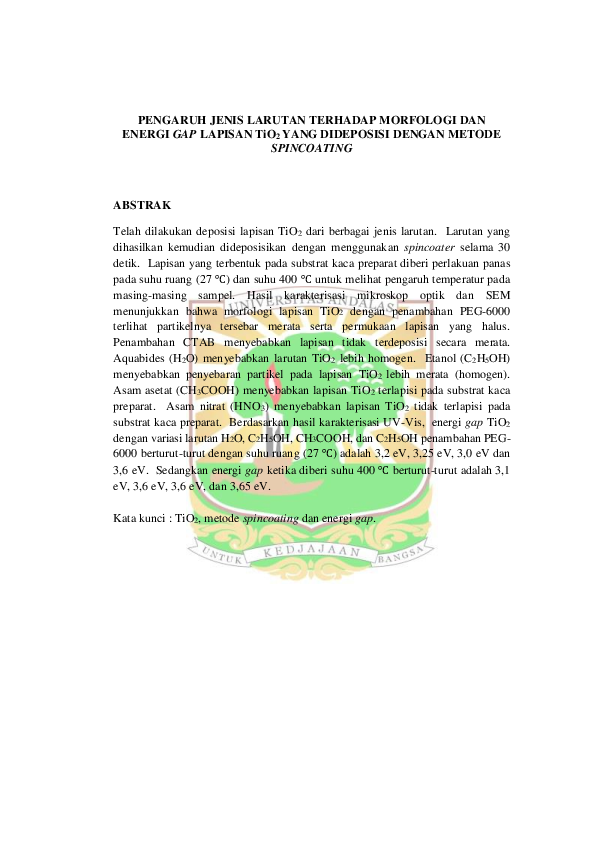 (PDF) Pengaruh Jenis Larutan Terhadap Morfologi dan Energi Gap Lapisan ...