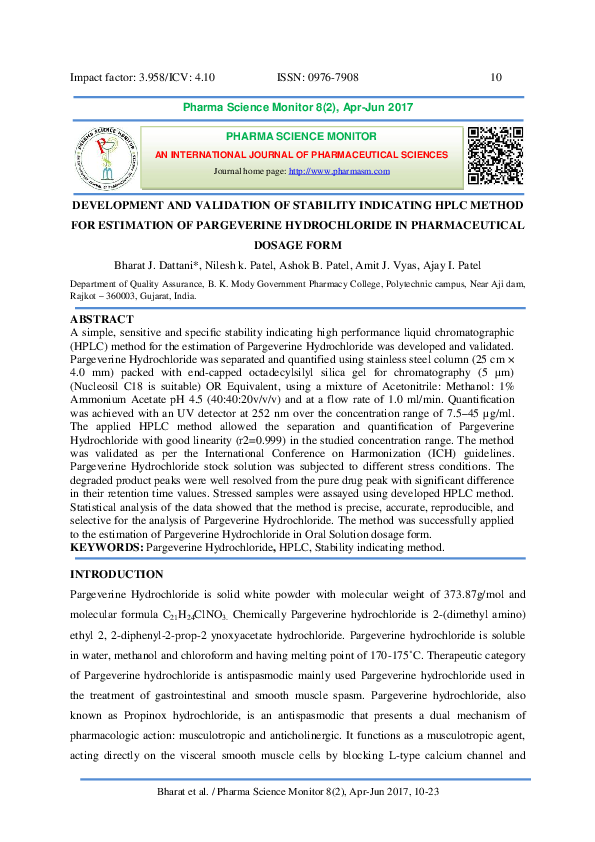(PDF) Pharma Science Monitor 8(2), Apr-Jun 2017 DEVELOPMENT AND ...