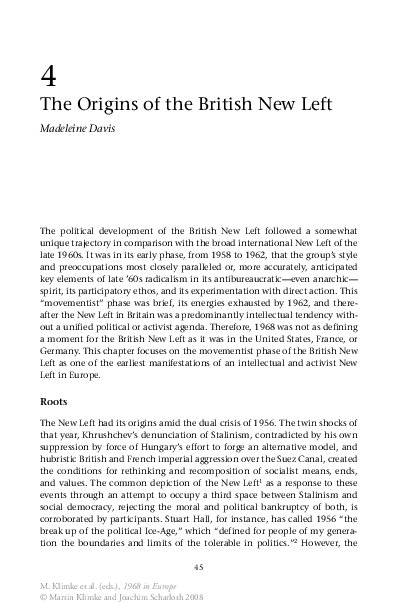 (PDF) The Origins of the British New Left
