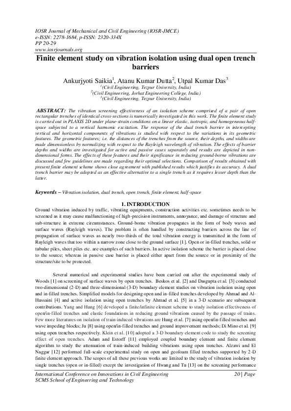(PDF) Finite element study on vibration isolation using dual open ...