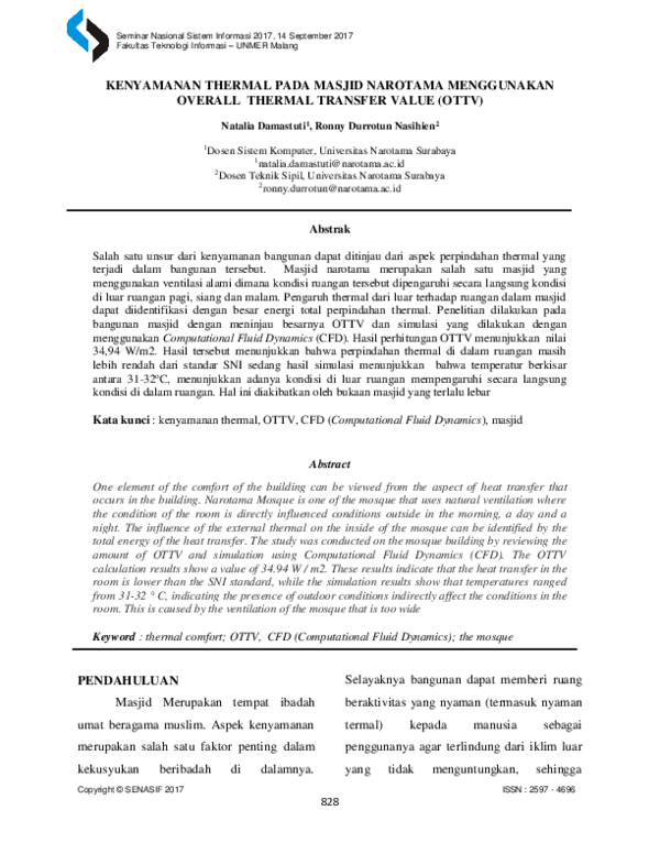 (PDF) Kenyamanan Thermal Pada Masjid Narotama Menggunakan Overall ...