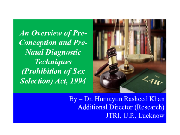 (PPT) An Overview of PCPNDT Act 1994