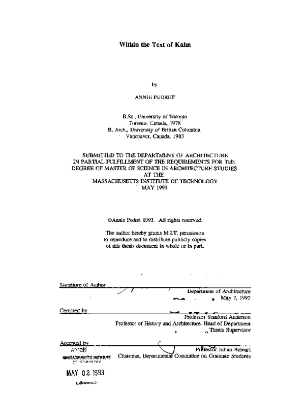 (PDF) Within the Text of Kahn